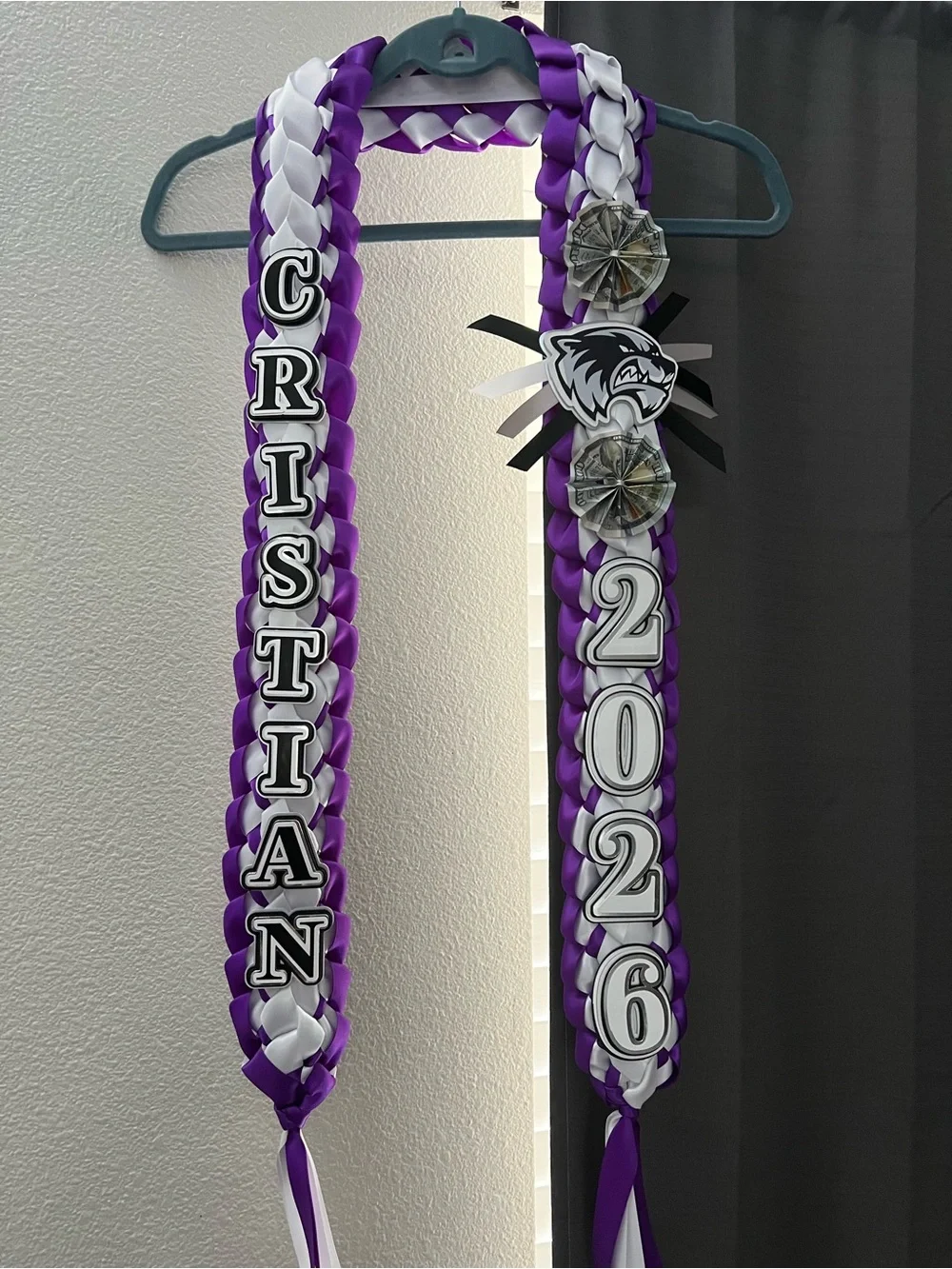 Other | Purple And White Custom Graduation Lei With Name And Year ...